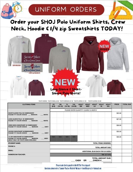 Uniform and Spirit Wear | Sacred Heart of Jesus Catholic School